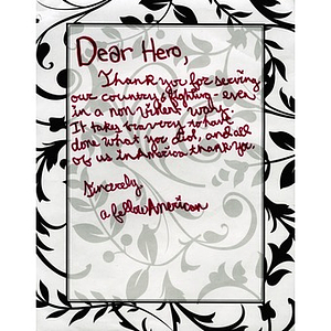 "Dear Hero" letter mailed by "A fellow American" to Boston Medical ...