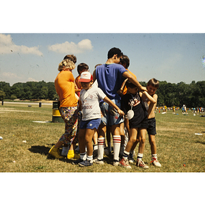 Huddle of day campers - Digital Commonwealth