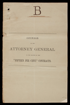 Granite Contracts Memoranda: ""B"": Opinion of the Attorney General in ...