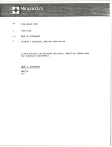 Memorandum from Mark H. McCormack to John Oney - Digital Commonwealth