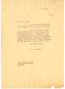 Letter from W. E. B. Du Bois to Harry E. Davis - Digital Commonwealth