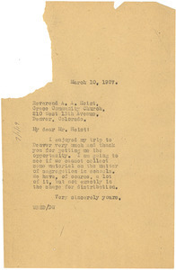 Letter from W. E. B. Du Bois to Rev. A. A. Heist - Digital Commonwealth