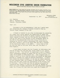 Letter from William H. Lynch to Jim Rebholz - Digital Commonwealth