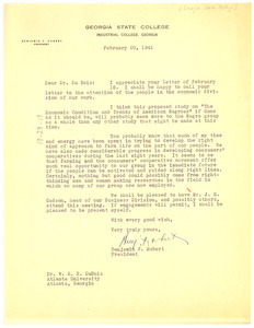 Letter from Benjamin F. Hubert to W. E. B. Du Bois - Digital Commonwealth