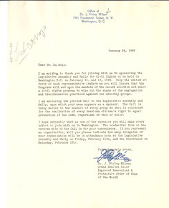 Letter from Improved, Benevolent, Protective Order of Elks of the World ...