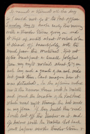 Thomas Lincoln Casey Notebook, June 1890-October 1890, 53, It rained or ...