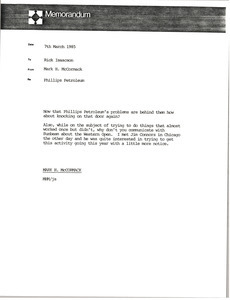 Memorandum from Mark H. McCormack to Rick Isaacson - Digital Commonwealth