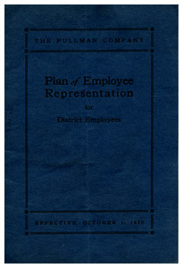 Pullman Company plan of employee representation for district employees ...