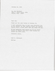 Letter from Mark H. McCormack to Joe Stoddard - Digital Commonwealth