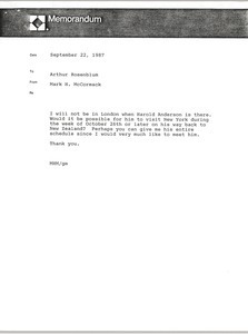 Memorandum from Mark H. McCormack to Arthur Rosenblum - Digital ...