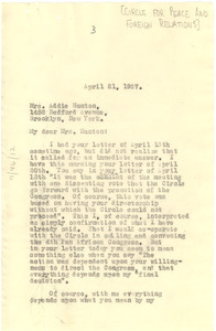 Letter from W. E. B. Du Bois to Addie W. Hunton - Digital Commonwealth