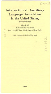 International Auxiliary Language Association in the United States, Inc ...