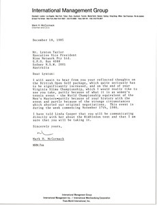 Letter from Mark H. McCormack to Lynton Taylor - Digital Commonwealth