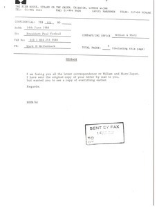 Fax from Mark H. McCormack to Paul Verkuil - Digital Commonwealth