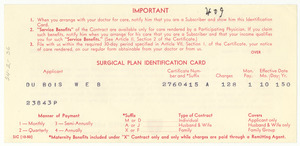 Surgical plan identification card - Digital Commonwealth