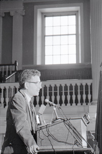 Demonstration at Faneuil Hall to protest indictment of the Berrigan ...