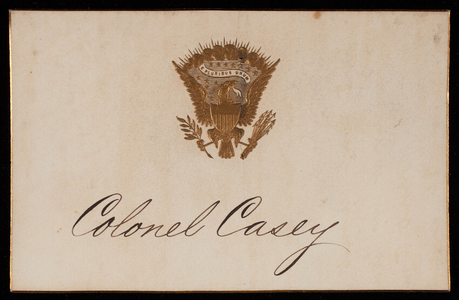 Colonel Casey, March 3, 1881, place card - Digital Commonwealth