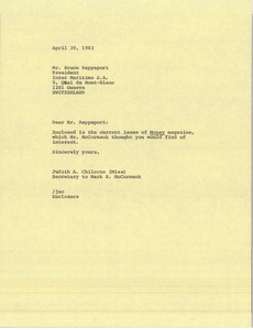 Letter from Judith A. Chilcote to Bruce Rappaport - Digital Commonwealth