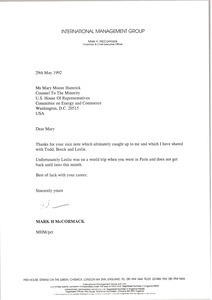 Letter from Mark H. McCormack to Mary Moore Hamrick - Digital Commonwealth