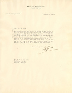 Letter from Abram Harris to W. E. B. Du Bois - Digital Commonwealth