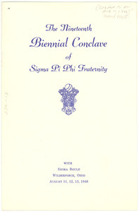 The Nineteenth Biennial Conclave of the Sigma Pi Phi Fraternity menu ...