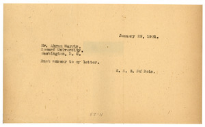Telegram from W. E. B. Du Bois to Abram Harris - Digital Commonwealth