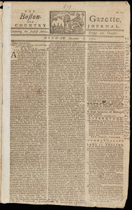 The Boston-Gazette, and Country Journal, 16 December 1771 - Digital ...