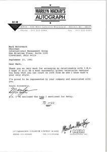 Letter from Marilyn Mackay to Mark H. McCormack - Digital Commonwealth