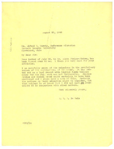 Letter from W. E. B. Du Bois to Alfred G. Harris - Digital Commonwealth
