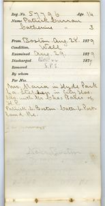 Tewksbury Almshouse Intake Record: Curran, Patrick - Digital Commonwealth