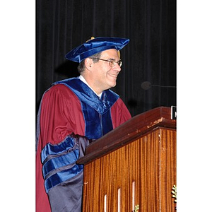 Stephen Zoloth, Dean of Bouvé College of Health Sciences, speaks at ...