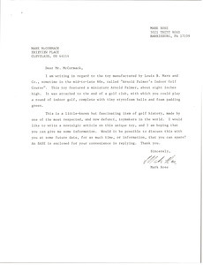 Letter from Mark Rose to Mark H. McCormack - Digital Commonwealth