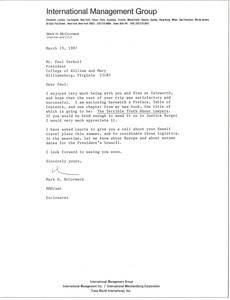 Letter from Mark H. McCormack to Paul Verkuil - Digital Commonwealth