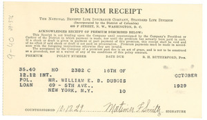 National Benefit Life Insurance Company receipt - Digital Commonwealth