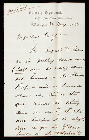 Major George H. Elliot to Thomas Lincoln Casey, May 24, 1870 - Digital ...