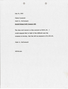 Letter from Mark H. McCormack to Clyde Comstock - Digital Commonwealth