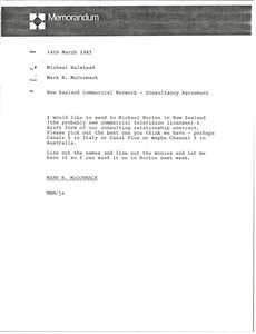 Memorandum from Mark H. McCormack to Michael Halstead - Digital ...
