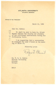 Letter from Rufus E. Clement to W. E. B. Du Bois - Digital Commonwealth