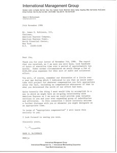 Letter from Mark H. McCormack to James D. Robinson III - Digital ...