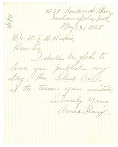 Letter from Anna Baugh to W. E. B. Du Bois - Digital Commonwealth