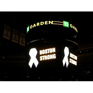 Digital Photo: "Boston Strong" ribbon image displayed at TD Garden ...