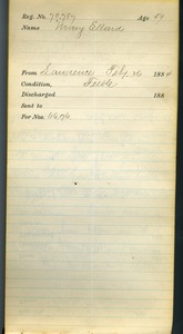 Tewksbury Almshouse Intake Record: Ellard, Mary - Digital Commonwealth