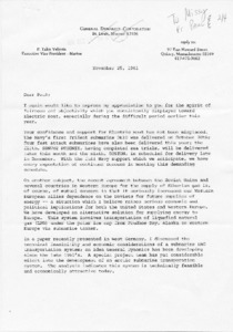 Letter to Senator Paul E. Tsongas from P. Takis Veliotis regarding ...