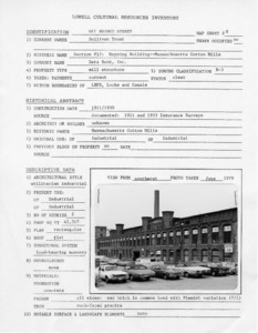 Massachusetts Cotton Mills - Napping Bldg. Section #12 - Digital ...