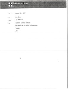 Memorandum from Ayn Robbins to Jon Close - Digital Commonwealth