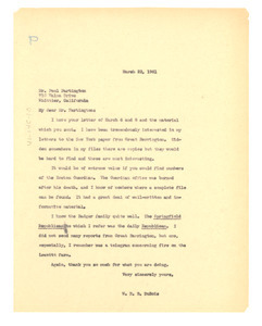 Letter from W. E. B. Du Bois to Paul Partington - Digital Commonwealth