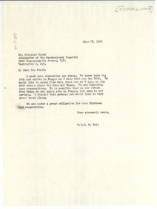 Letter from W. E. B. Du Bois to Czech Embassy - Digital Commonwealth