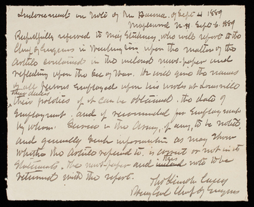 Endorsement on note from B. W. Hauna, September 4, 1889 - Digital ...