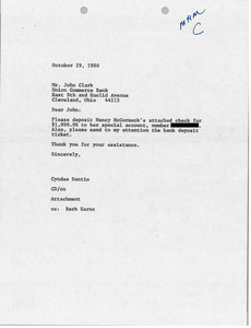 Letter from Cyndee Dantio to John Clark - Digital Commonwealth