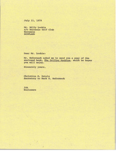 Letter from Chris Hatala to Billy Lockie - Digital Commonwealth